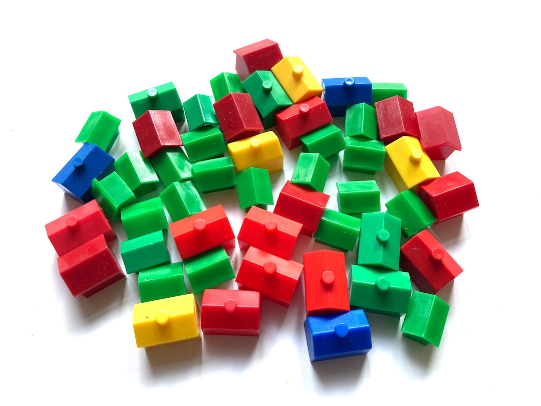 50 Plastic Houses, Monopoly Game Pieces From a Dutch Monopoly Game ...