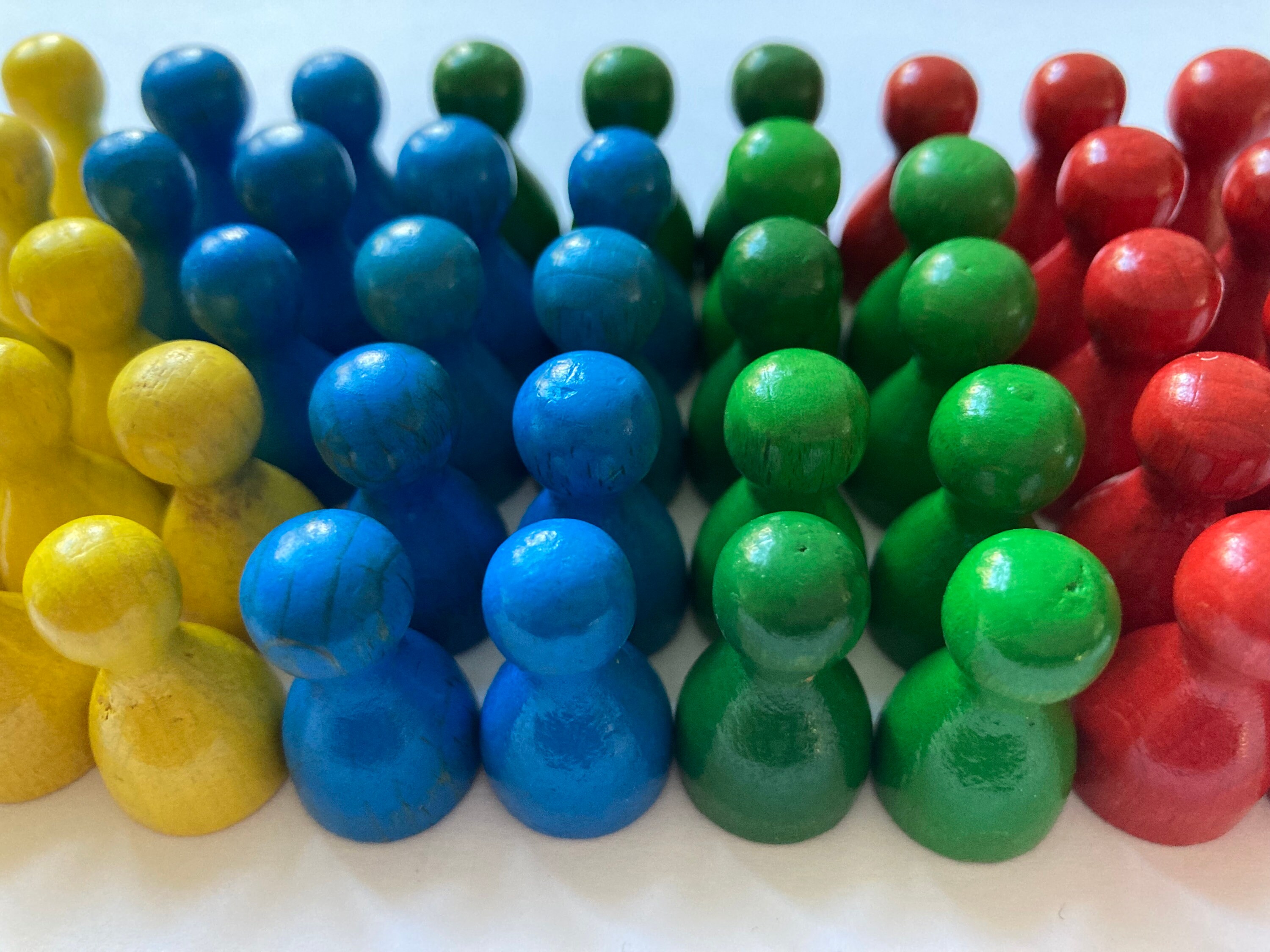 50 Vintage Pawns, Colored Pawns, Wooden Board Game Pieces, Wooden Game ...
