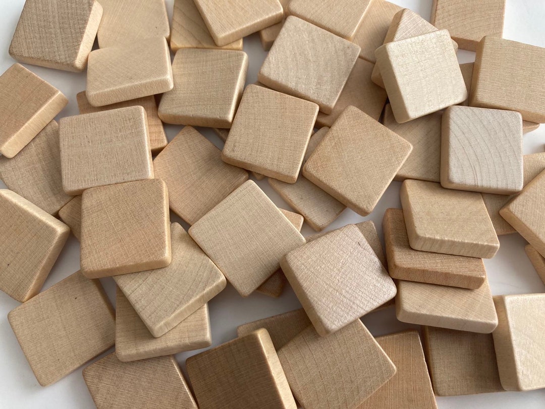 40 Vintage Blank Scrabble Tiles, Empty Letter Tiles, Wooden Scrabble ...