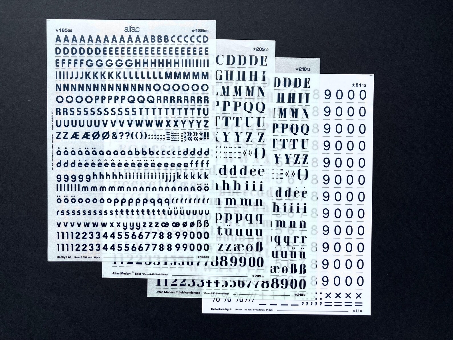 4 Dry Transfer Letters Alfac, Letraset Instant Lettering, Letter Font ...