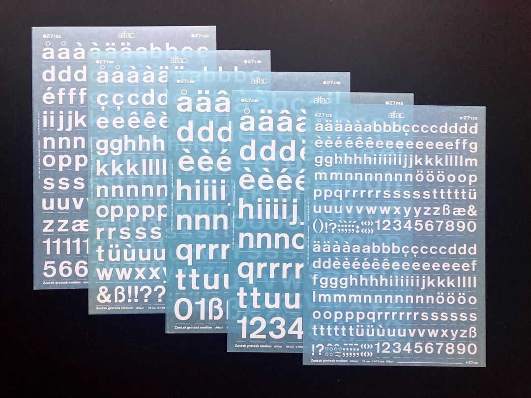 5 White Letter Transfer Sheets, Alfav Instant Lettering Transfers, Rub ...