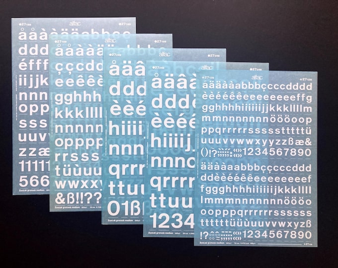 5 White Letter Transfer Sheets, Alfav Instant Lettering Transfers, Rub ...