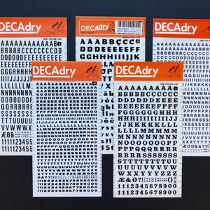 5 Rub on Letter Sheets, Dry Transfer Lettering, Decadry Decal Sheets ...