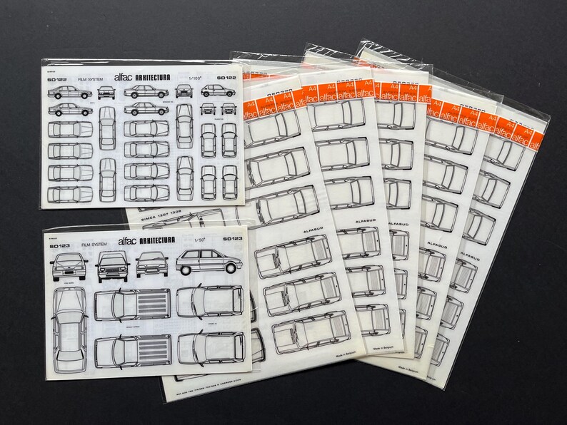 7 Vintage Architecture Decals, Retro Car Transport Transfer Sheets ...