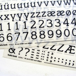 2 Large Vintage Letraset Instant Lettering Sheets, Rub on Transfers ...