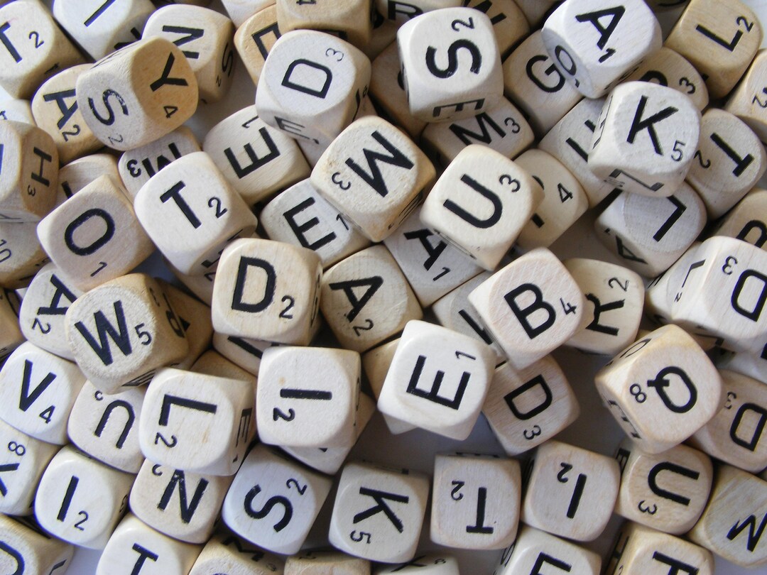 25 Dice With Letters, Vintage Game Pieces Lot, Dice Mix, Bulk Scrabble ...