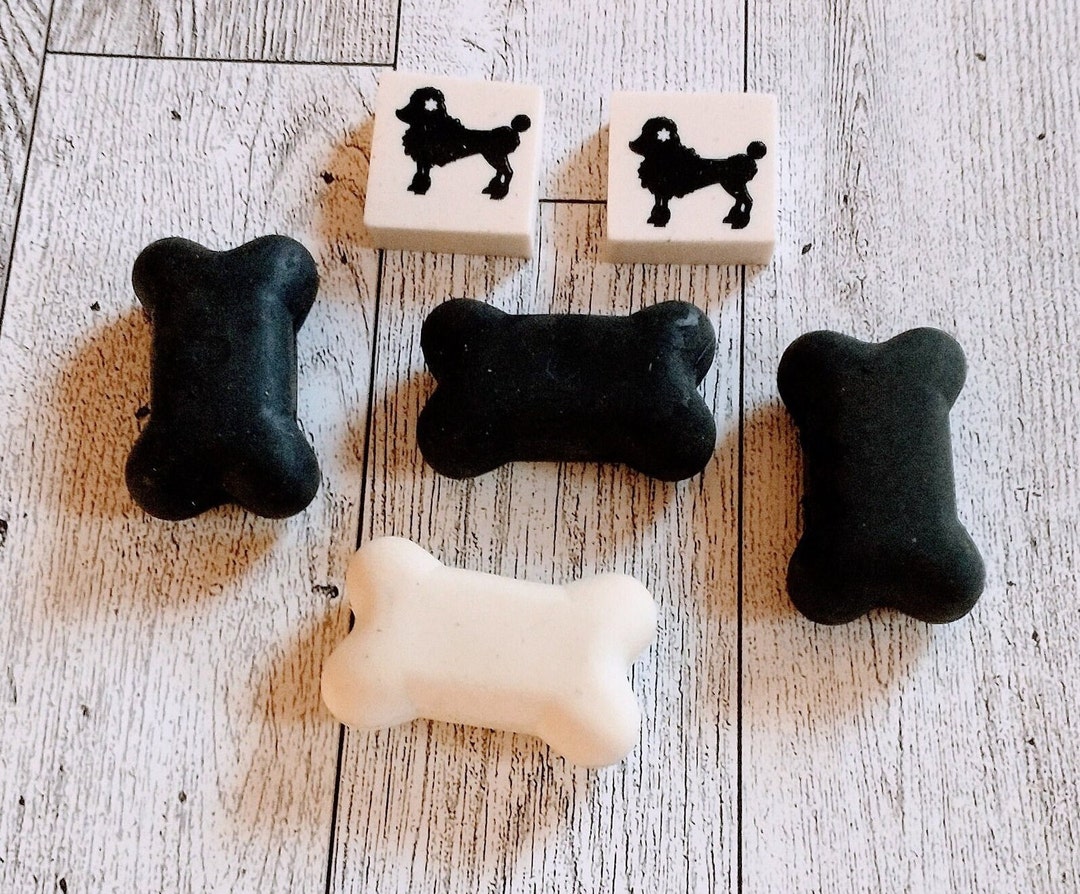 Dog Bone and Poodle Animal Erasers 6 School Supplies Favor Collectible ...