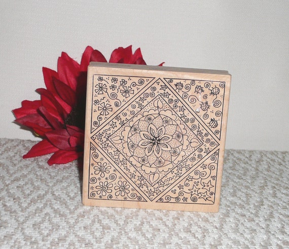 Paper Stickers, Labels & Tags Floral Stamp MAGENTA 30045-17 Flower ...