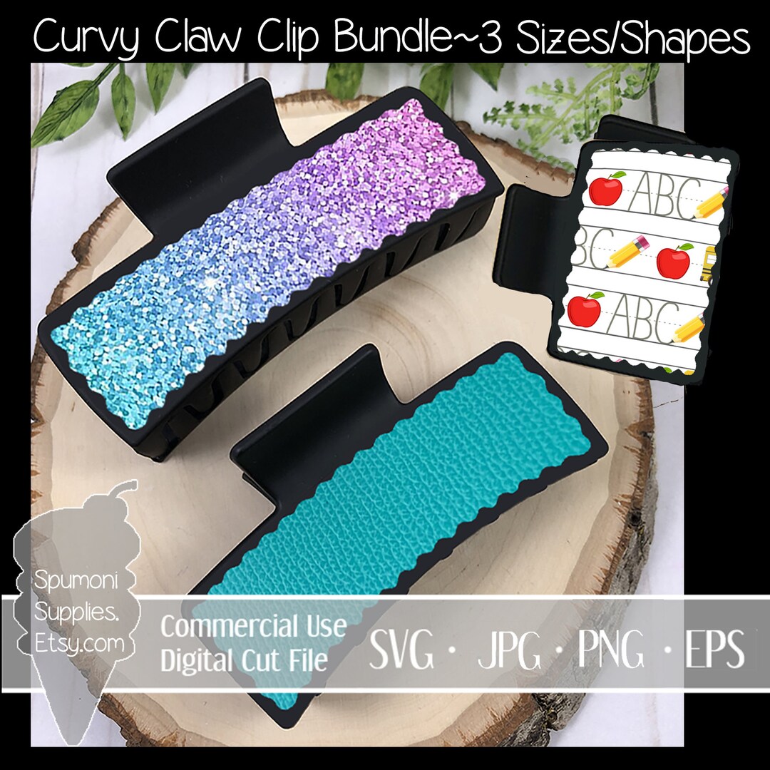 Curvy Edge Claw Clip Cut Files | 3 Shapes/sizes | Hair Clips | Faux ...