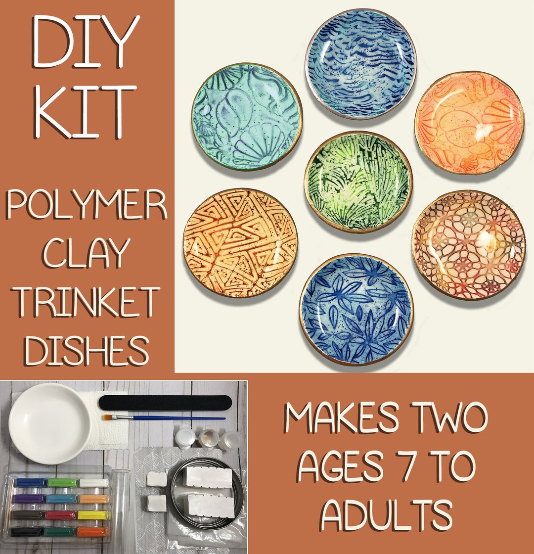 DIY Craft Kit Makes TWO Clay Trinket Dishes Age 7-70 Easy Beginner ...