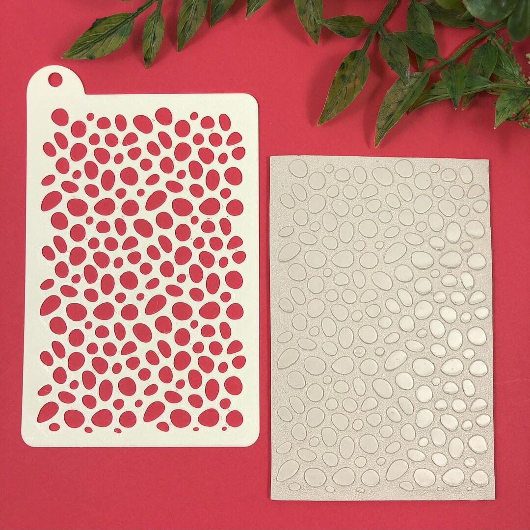 Texture Stencil for Polymer Clay Organic Dots Reusable Standard Stencil ...