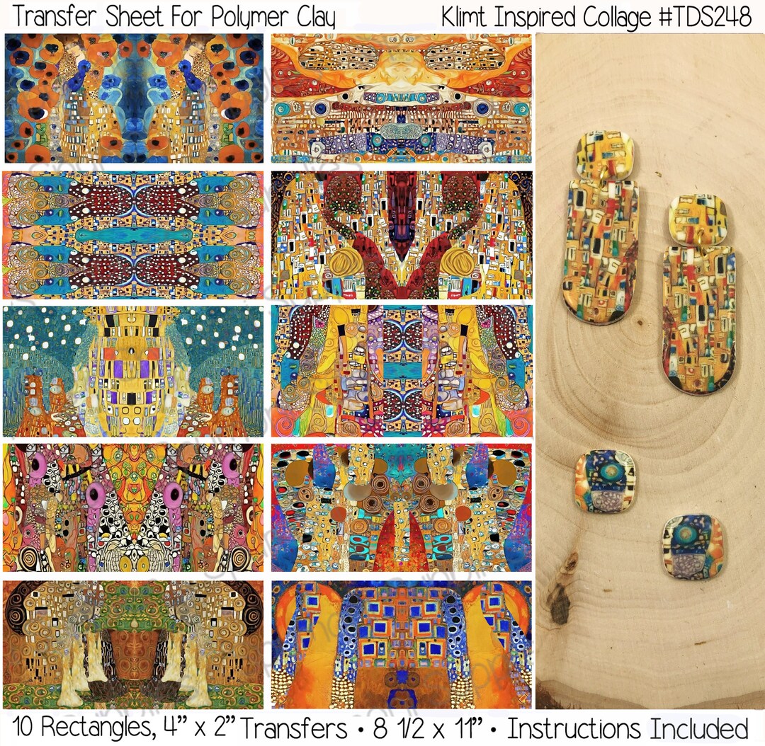 Polymer Clay Transfer Images Klimt Inspired Collage Clay Images ...