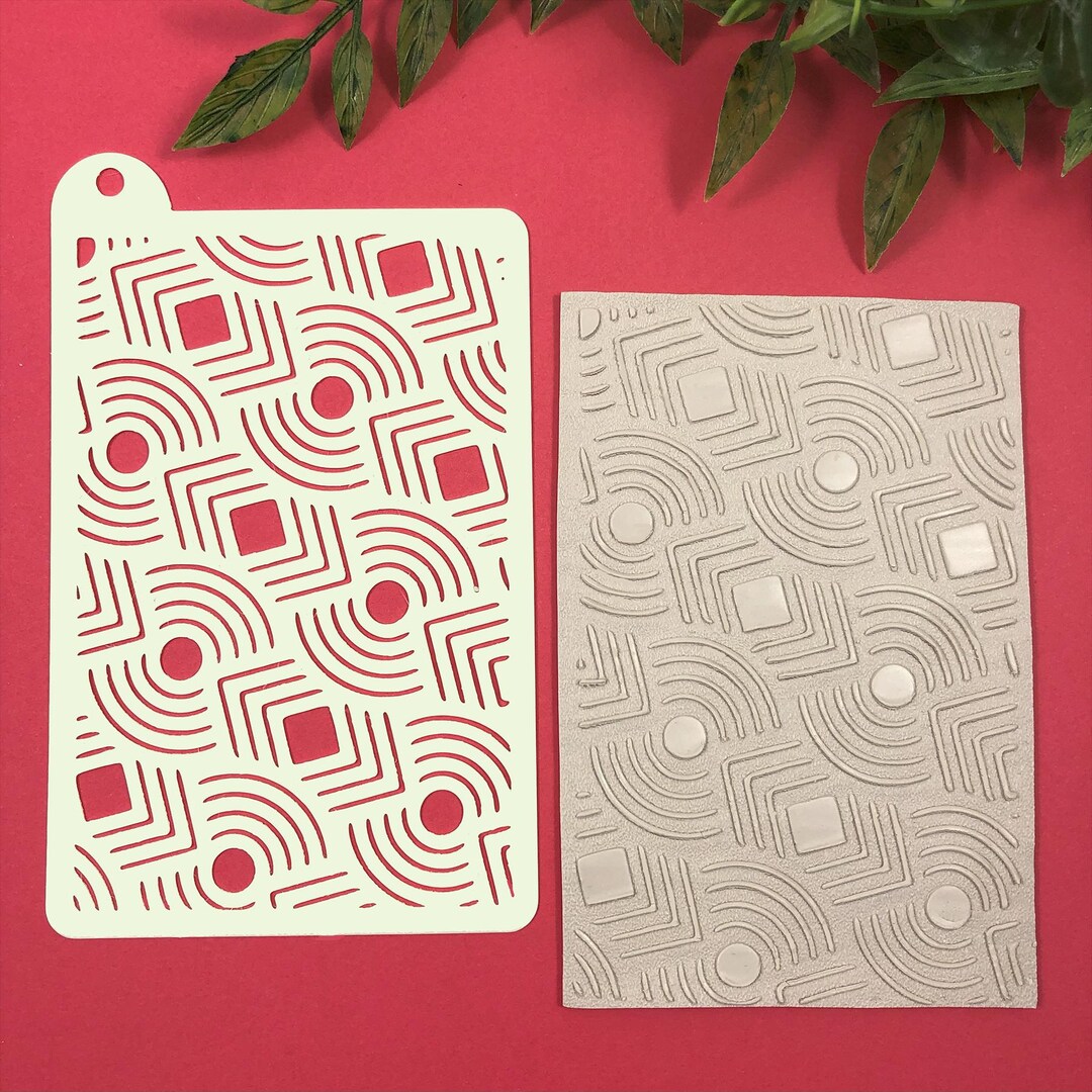 Texture Stencil for Polymer Clay Art Deco Shapes Reusable Standard ...