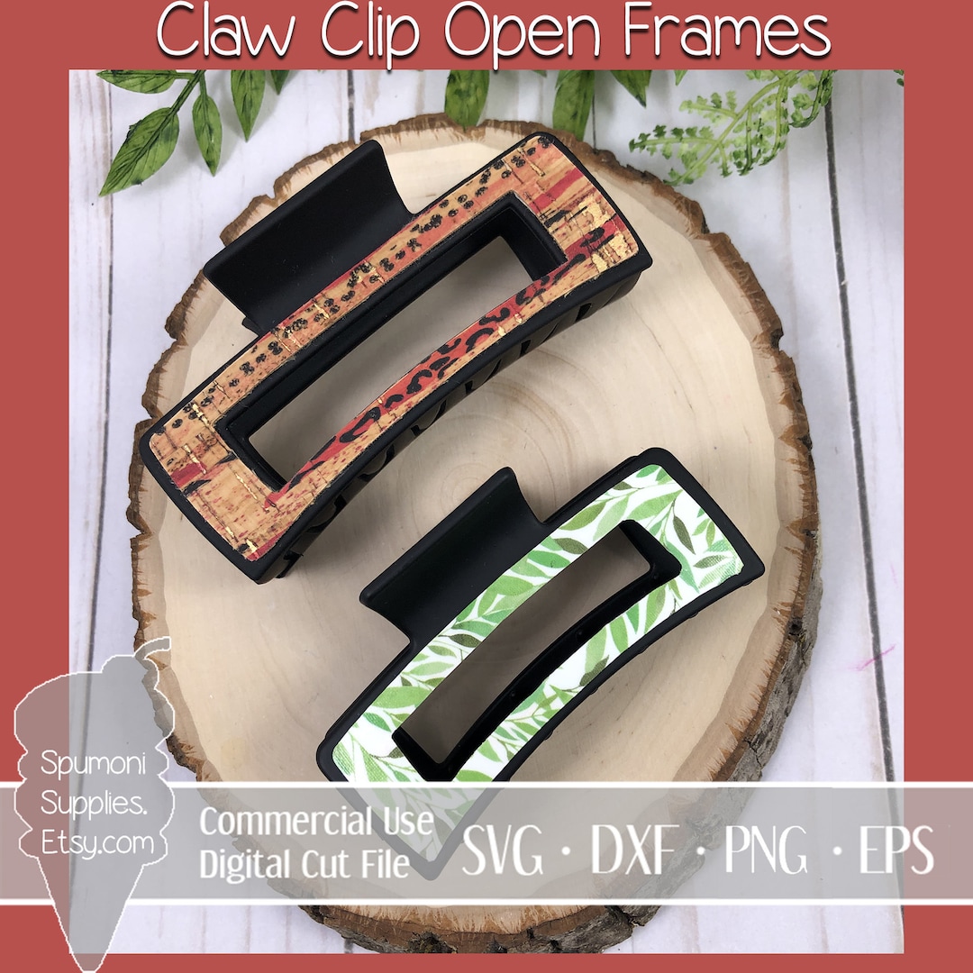 Claw Clip Frames Cut Files | 2 Sizes | Hair Claw | Faux Leather/cork ...