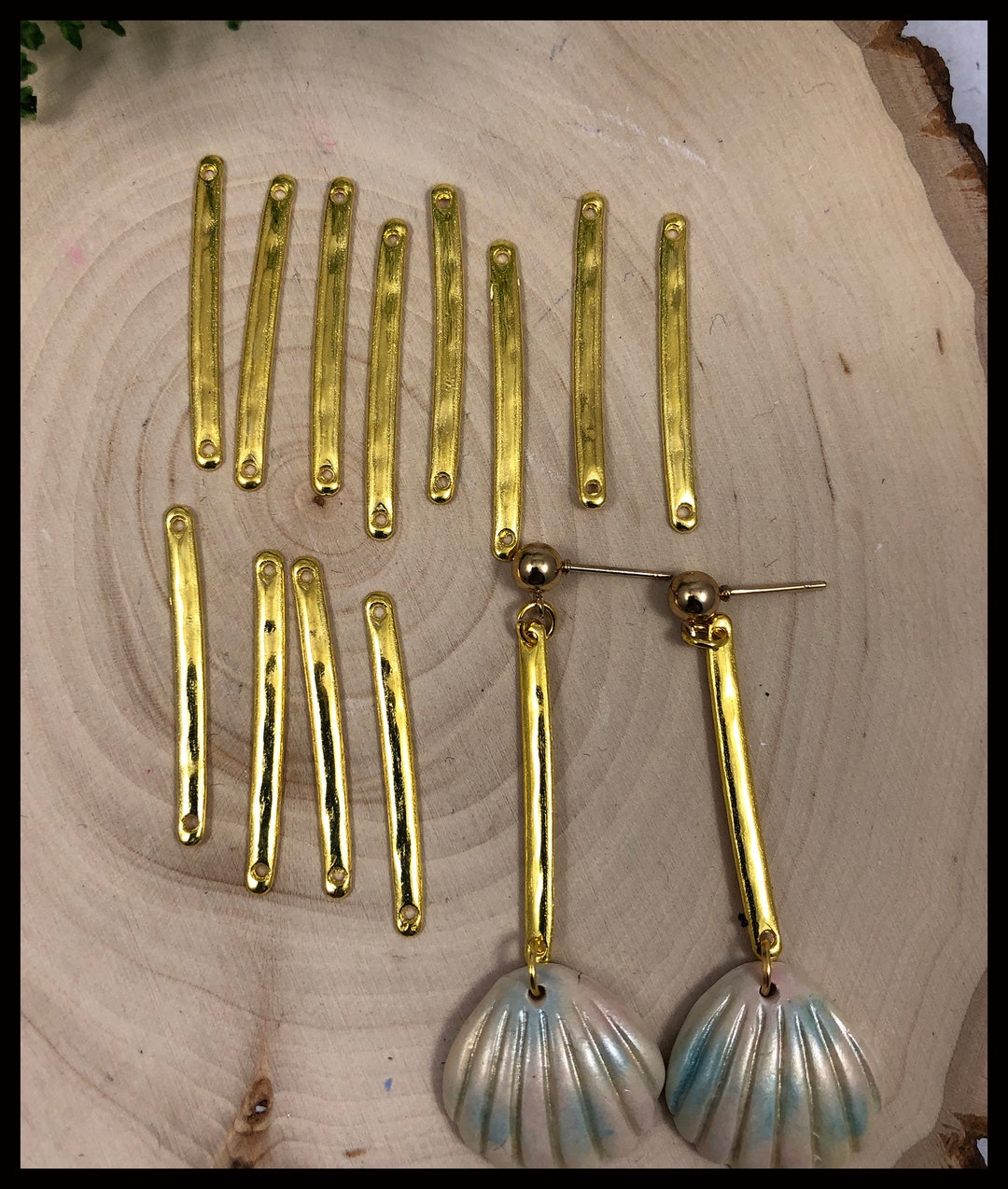 Bar Connectors 12 Pieces | Double-hole for Earrings | High Quality ...