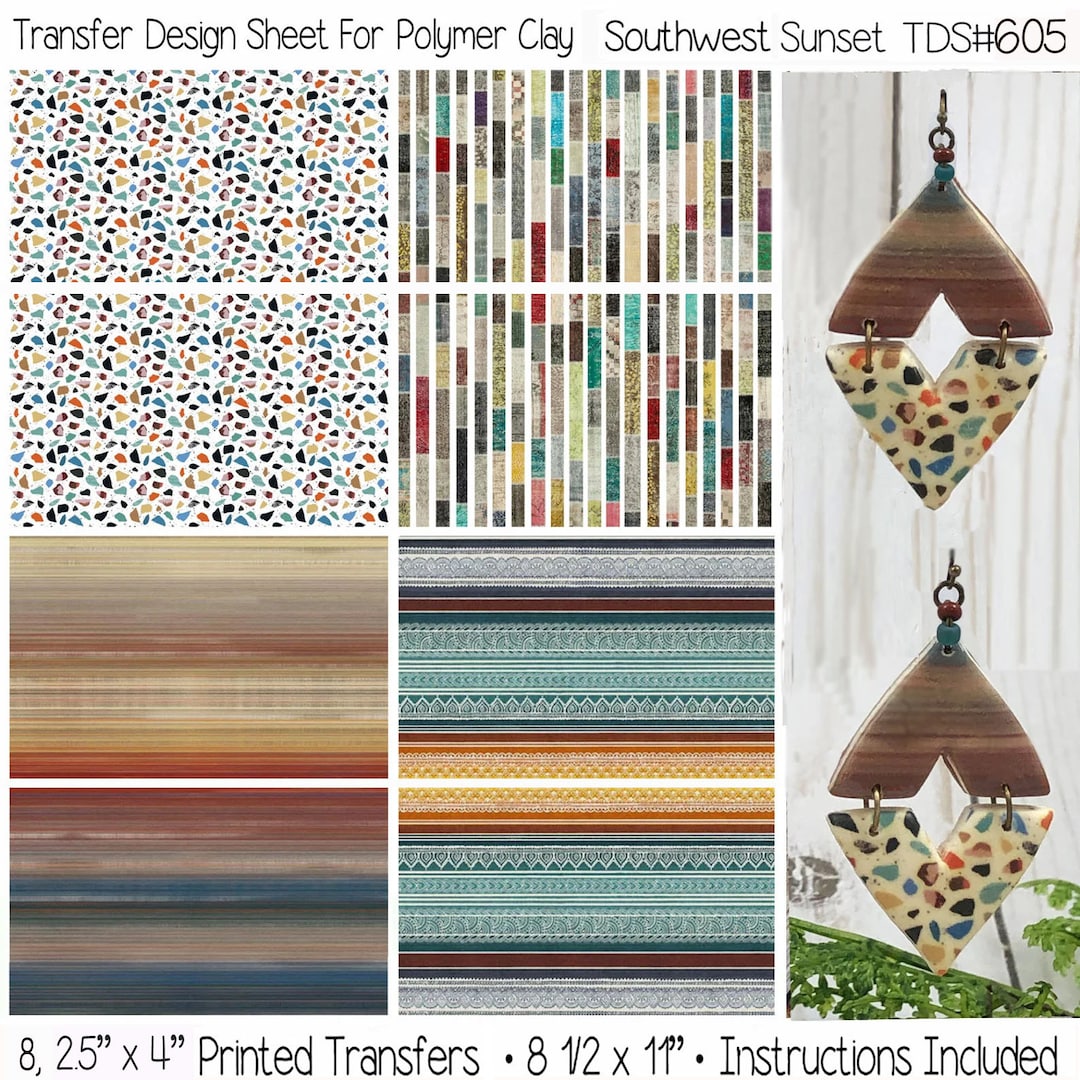 Polymer Clay Transfers | Easy to Use | No Rinsing | SW Sunset | Vivid ...