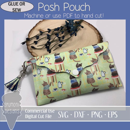 Two Styles NO-SEW Posh Pouch Cut Files Printable Pdf Printed - Etsy