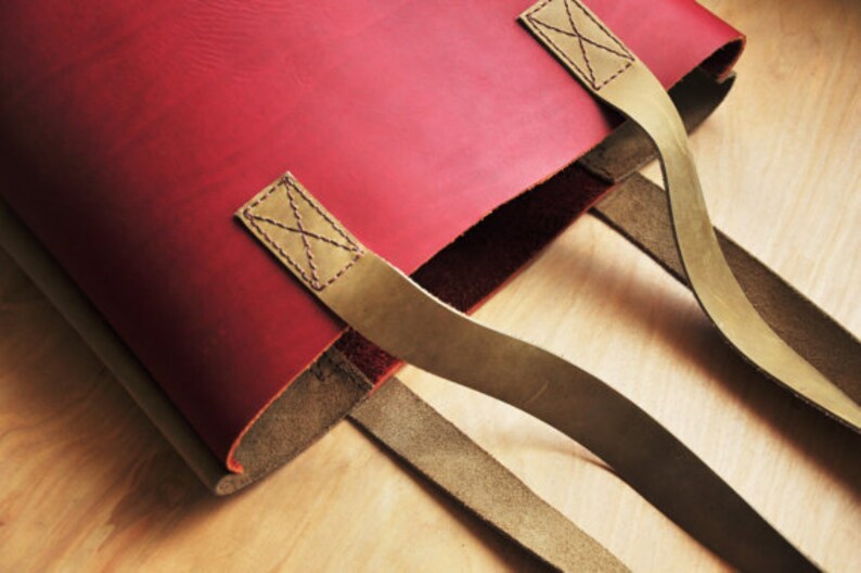 Simple Leather Tote Bag / Leather Bag / Leather Purse / Simplistic Tote ...