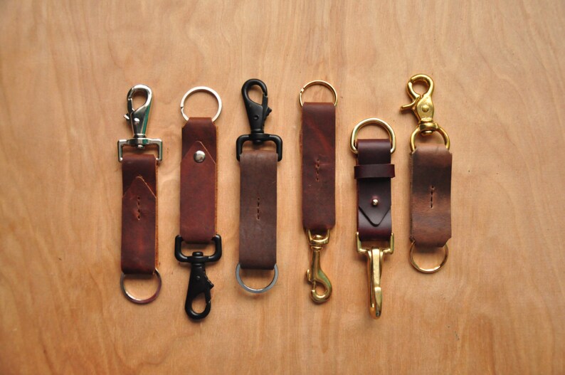 Rugged Brown Leather Keychain, Quick Release Key Ring, Brown Lanyard ...