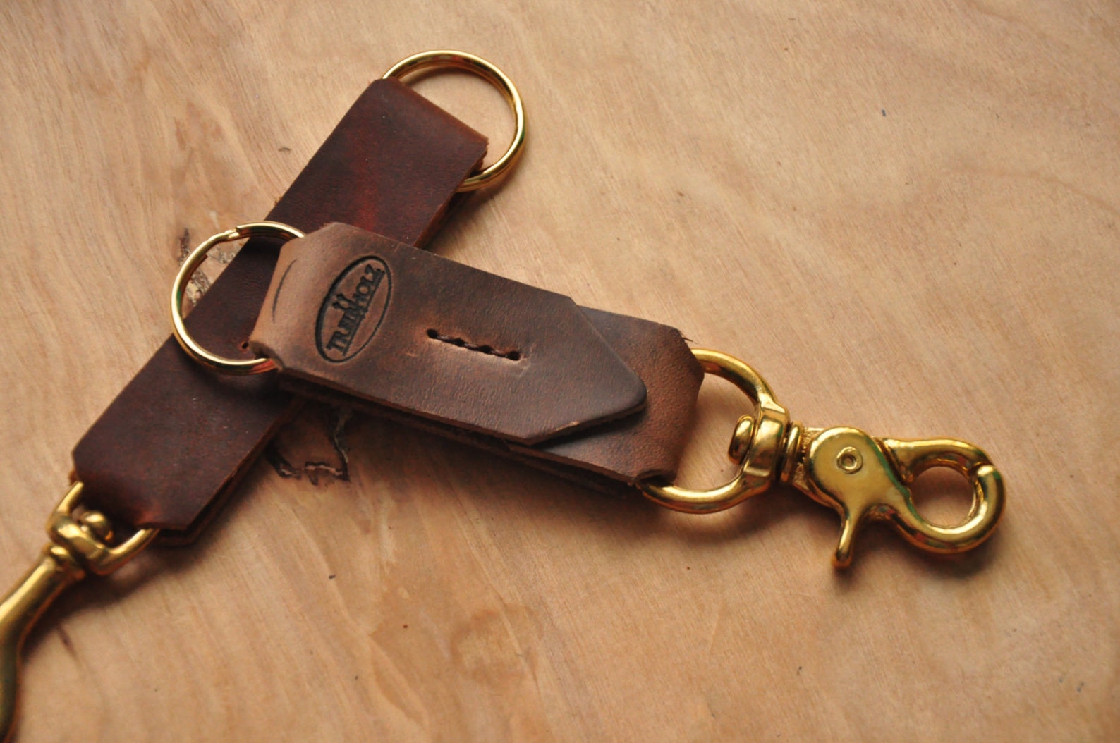 Rugged Brown Leather Keychain, Quick Release Key Ring, Brown Lanyard ...