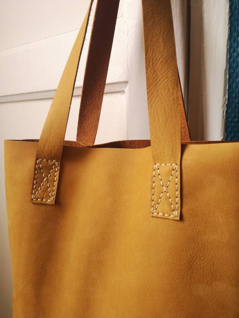 Simple Leather Tote Bag / Leather Bag / Leather Purse / Minimalist Bag ...