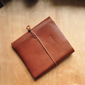 Classic Leather Book Cover, Size Adjustable, Oxford Brown Leather Book ...