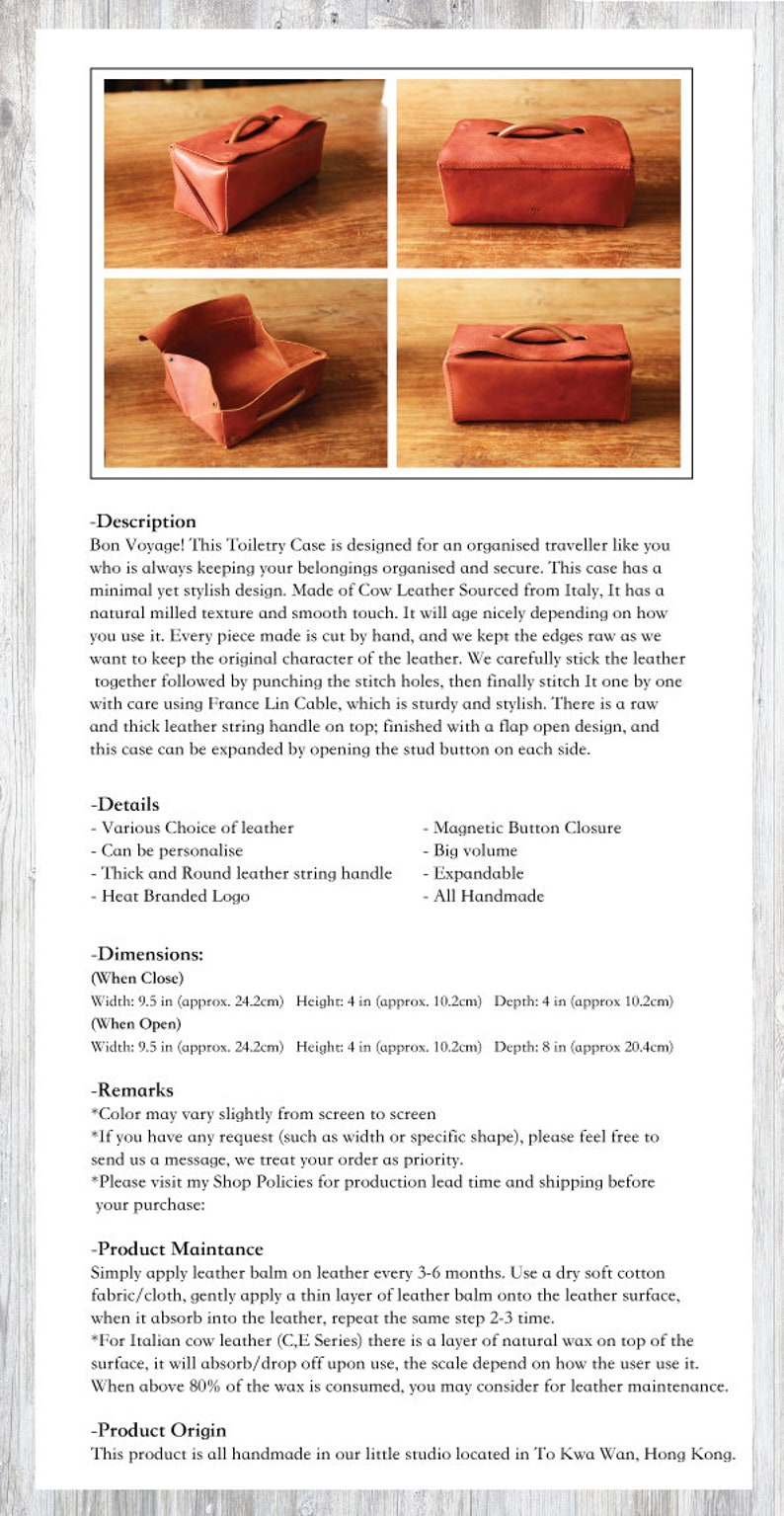 Handstitched Italian Leather Toiletry Bag Traveller Dopp Kit - Etsy ...