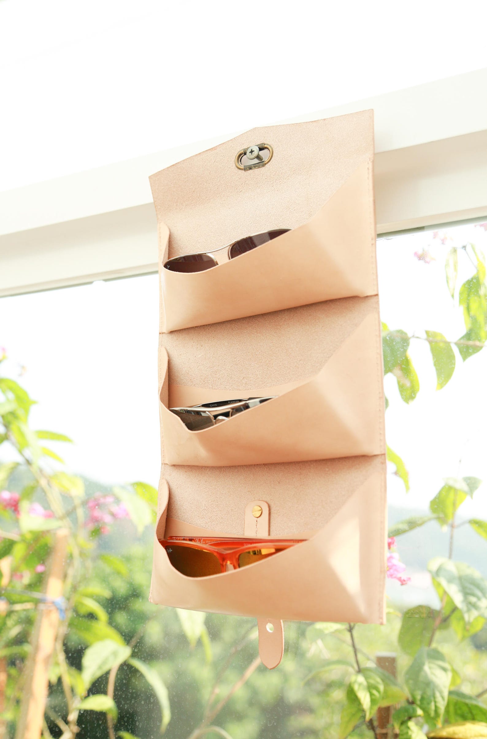 Triangle Glasses Case Multi-pockets Leather Case Family Use | Etsy