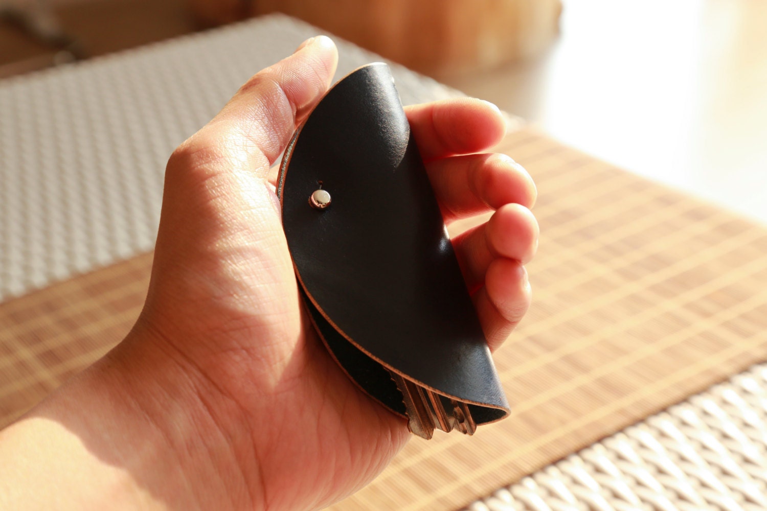 Minimalist Key Case Hand Dyed Leather Key Cover - Etsy Hong Kong