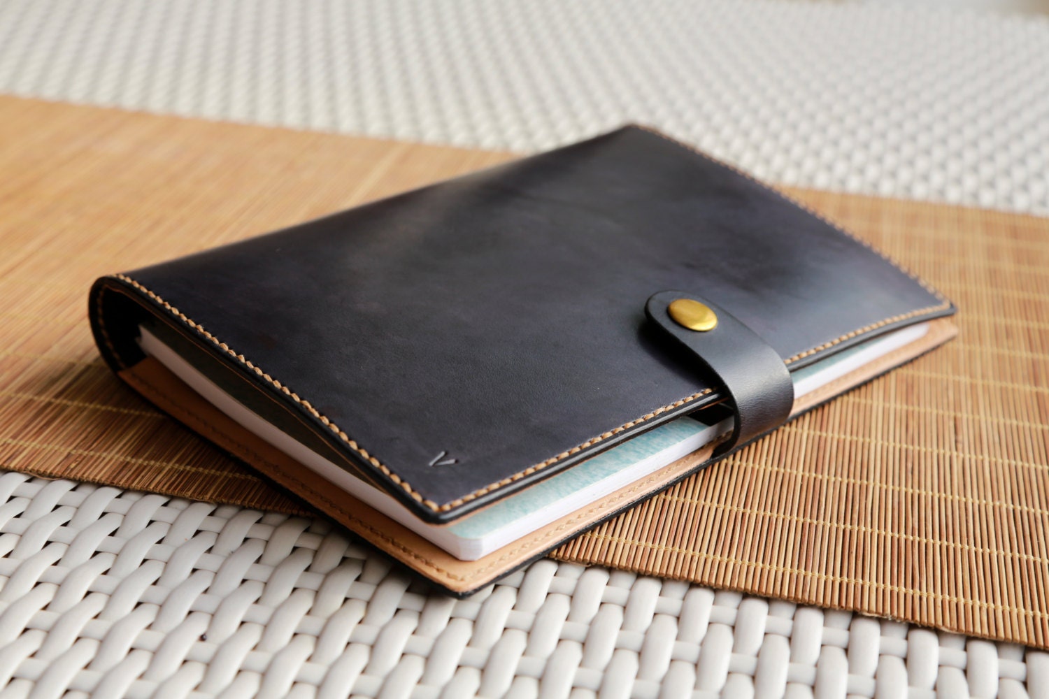 Hand Stitched Personalise Notebook Cover A5 Size Hand Dye - Etsy Hong Kong