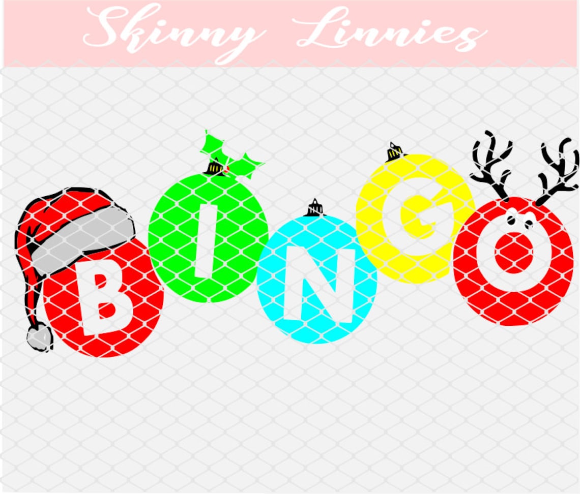 Christmas themed Bingo balls / word svg. Christmas Bingo | Etsy