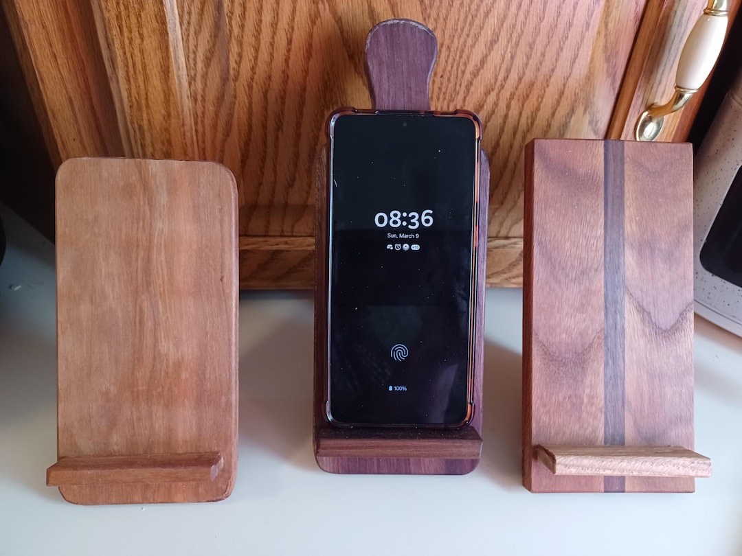 Handmade Wooden Cell Phone Holder Stand - Etsy