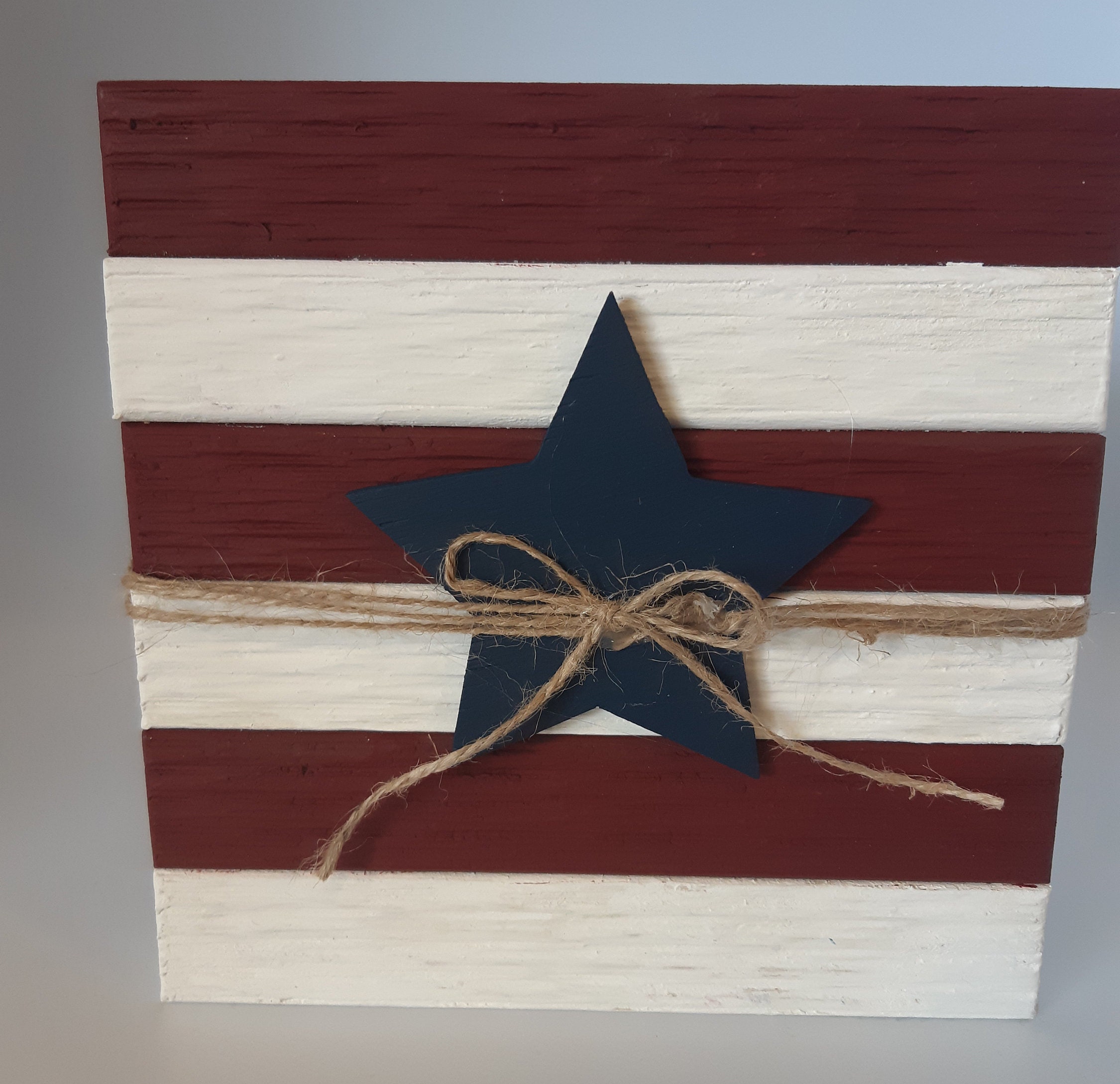 Wooden American flag shelf sitter three tiered shelf | Etsy