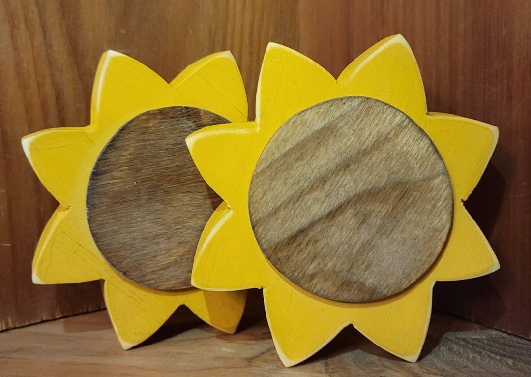 Rustic Wooden Sunflowers/primitive Wooden Sunflowers/three Tiered Tray ...
