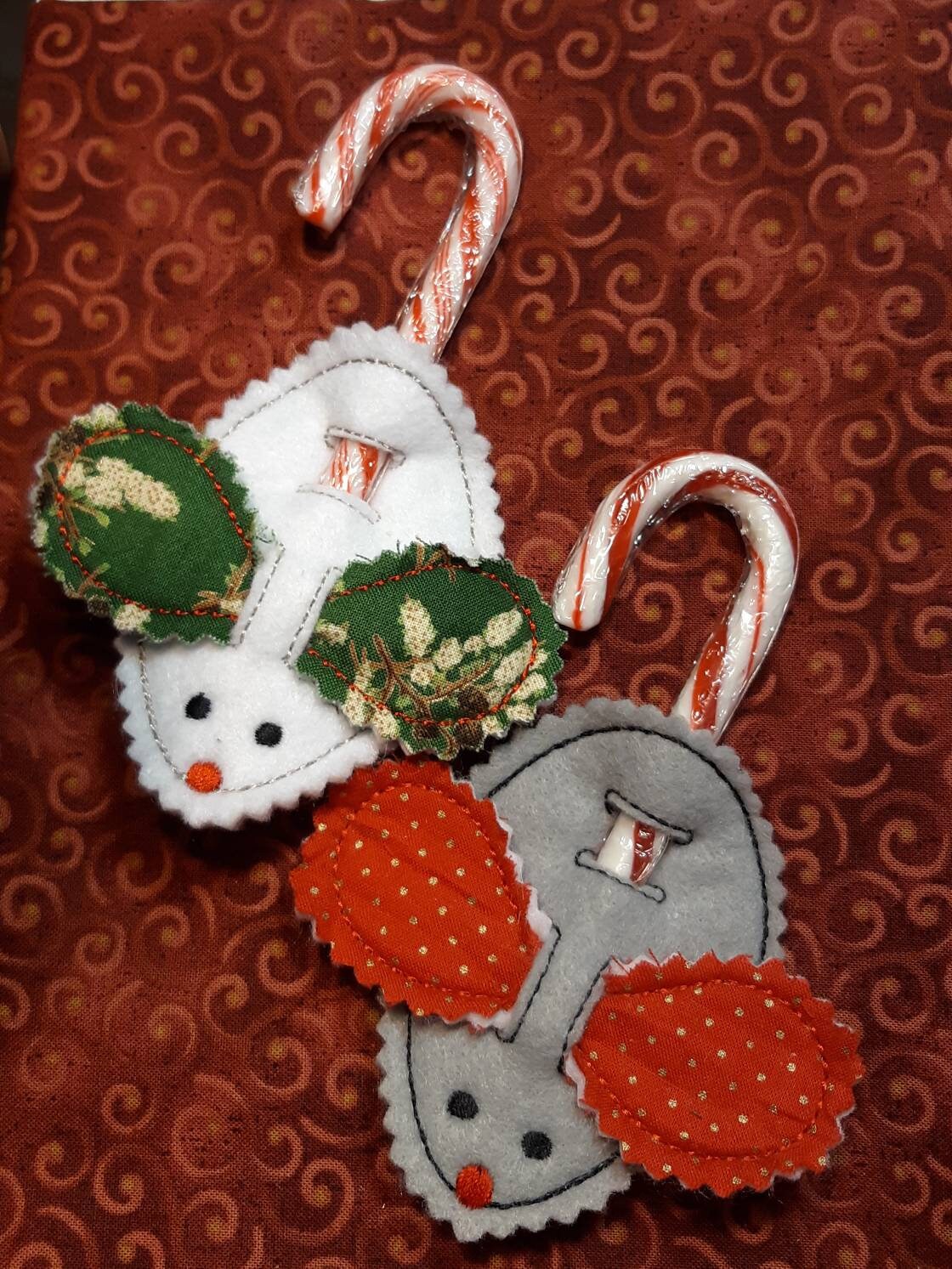 Adorable Mouse Candycane Ornaments or Package Tags Set of 4 (candy Cane ...
