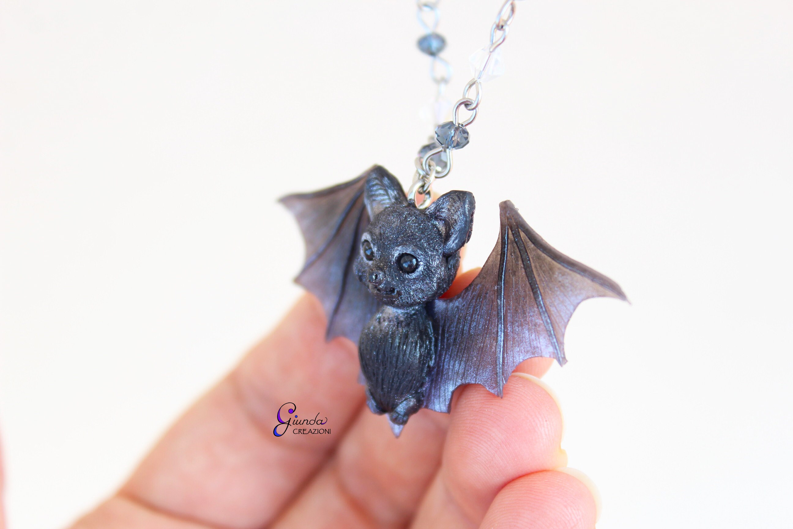 Necklace With a Bat Handmade in Polymer Clay fimo Bats - Etsy UK