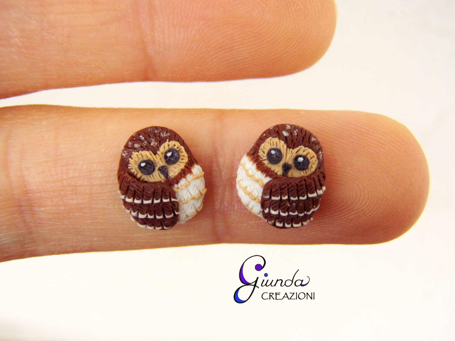 Lobe Earrings, Owl, Polymer Clay, Fimo, Handmade - Etsy
