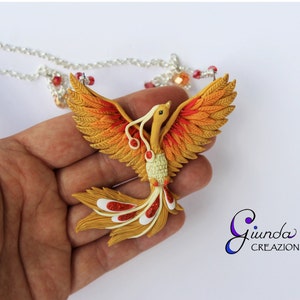 Necklace Phoenix, Handmade, Polymer Clay - Etsy