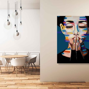 Praying Woman| Large Wall Art| Living Room Decor| Pop Art | Painting ...