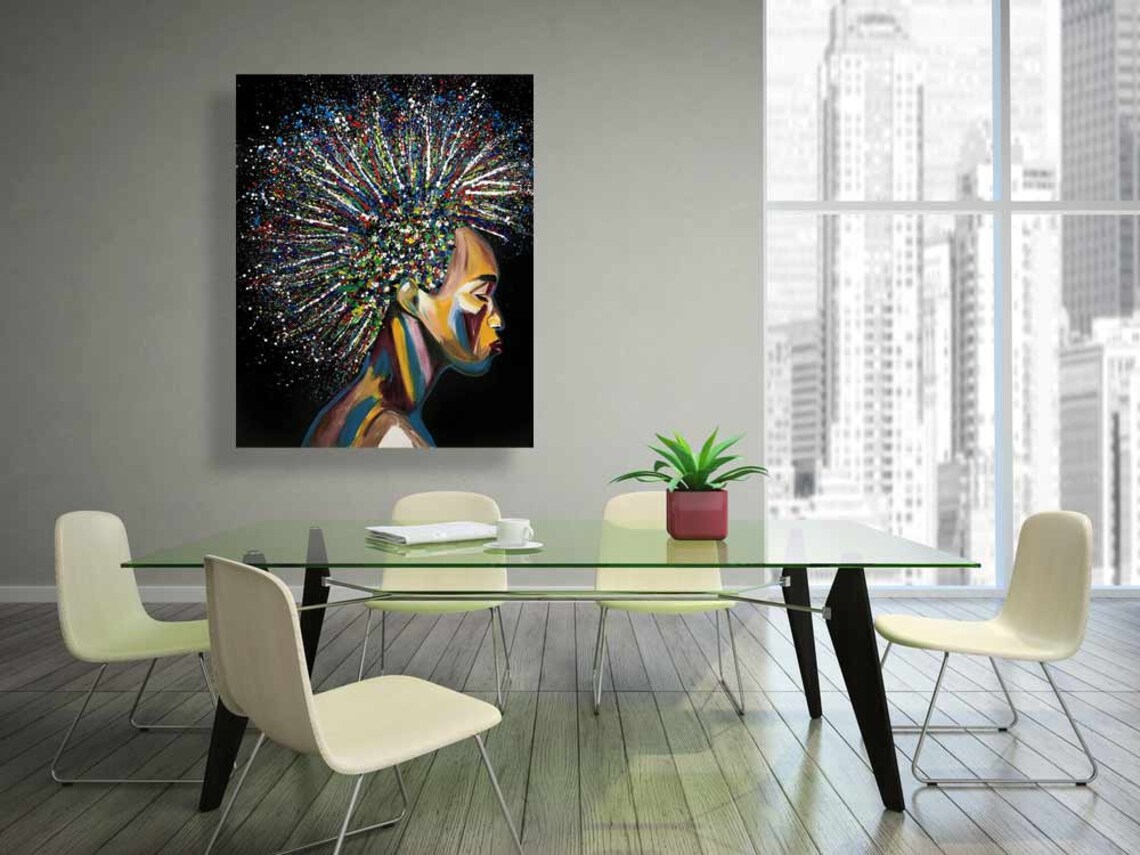 Itay Magen African American Art: Colorful Portrait Canvas Print - Etsy