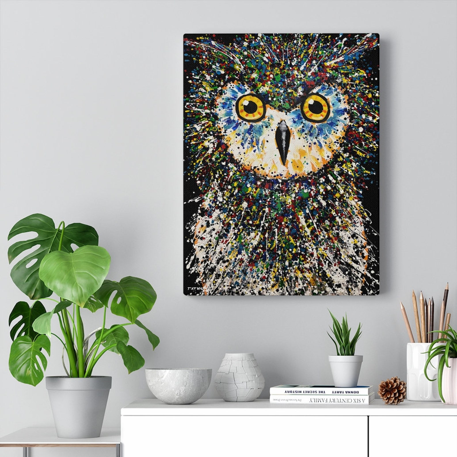 Owl Art Owl Decor Owl Gift Owl Canvas Print Bird Art - Etsy