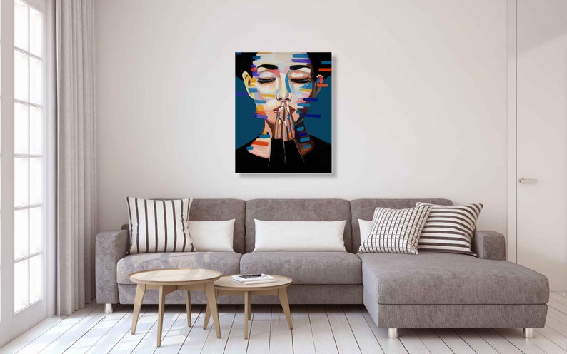 Praying Woman Large Wall Art Living Room Decor Pop Art - Etsy