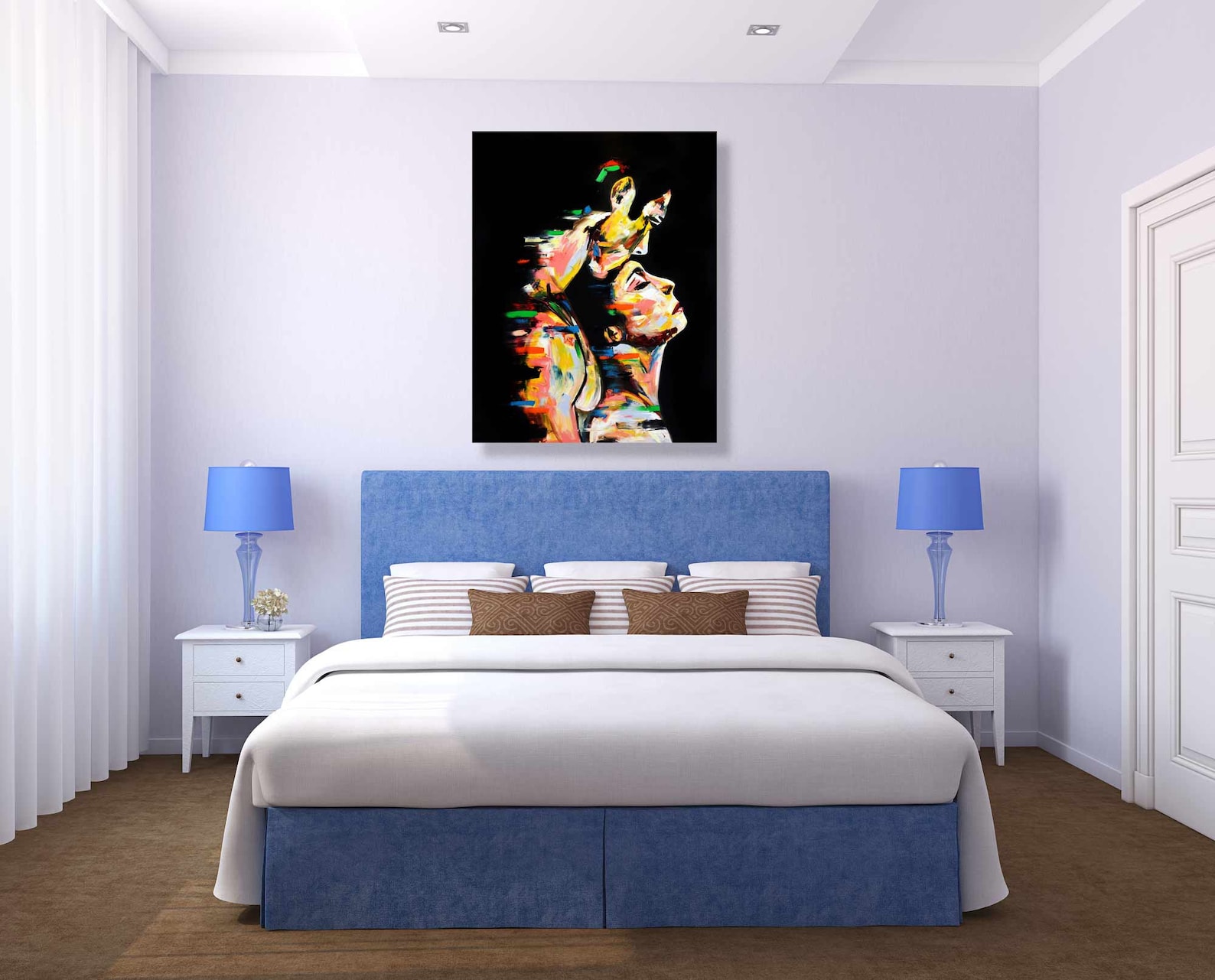 LOVE Romantic Art Couple Gift Bedroom Decor Wall Art - Etsy