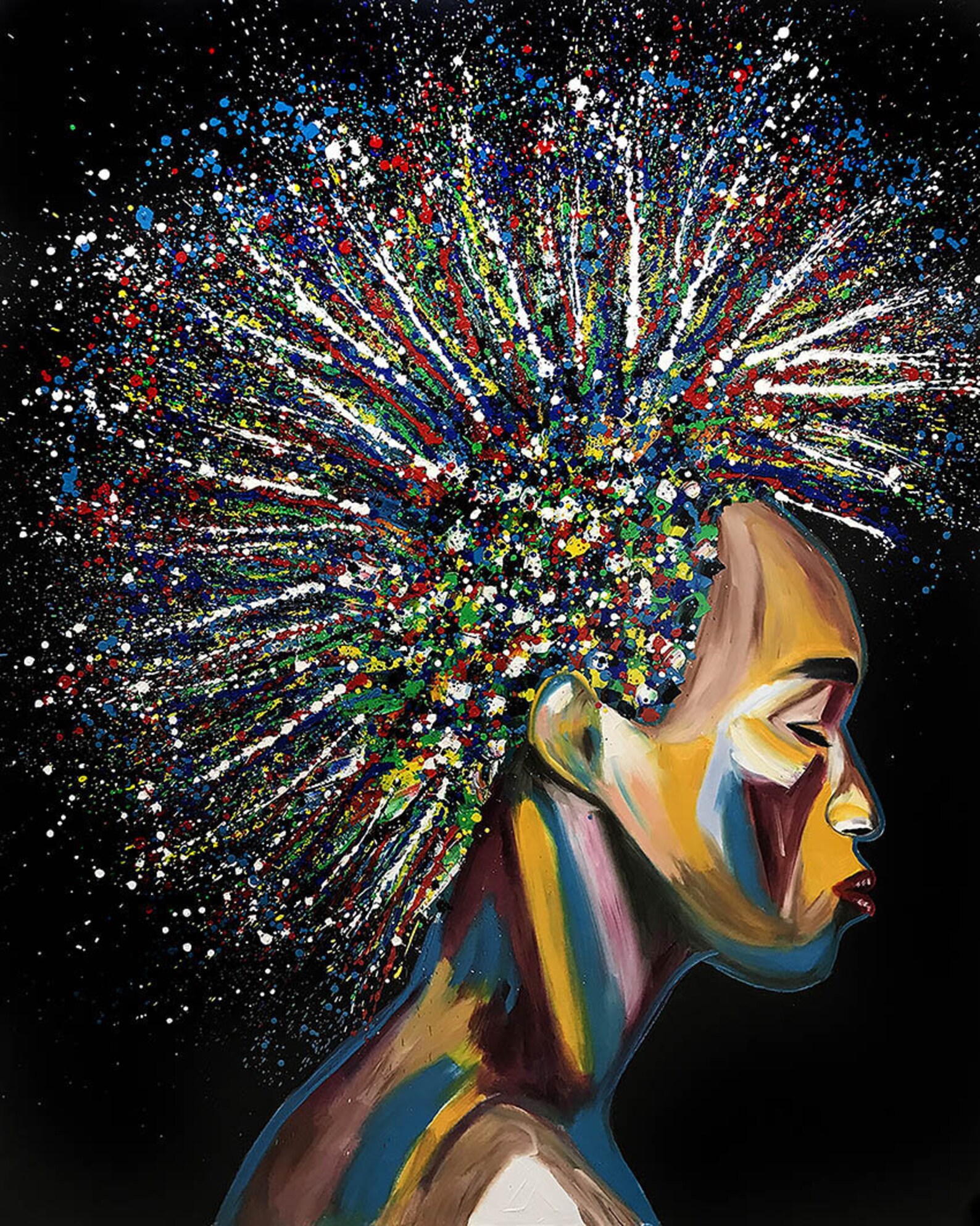 Itay Magen African American Art: Colorful Portrait Canvas Print - Etsy
