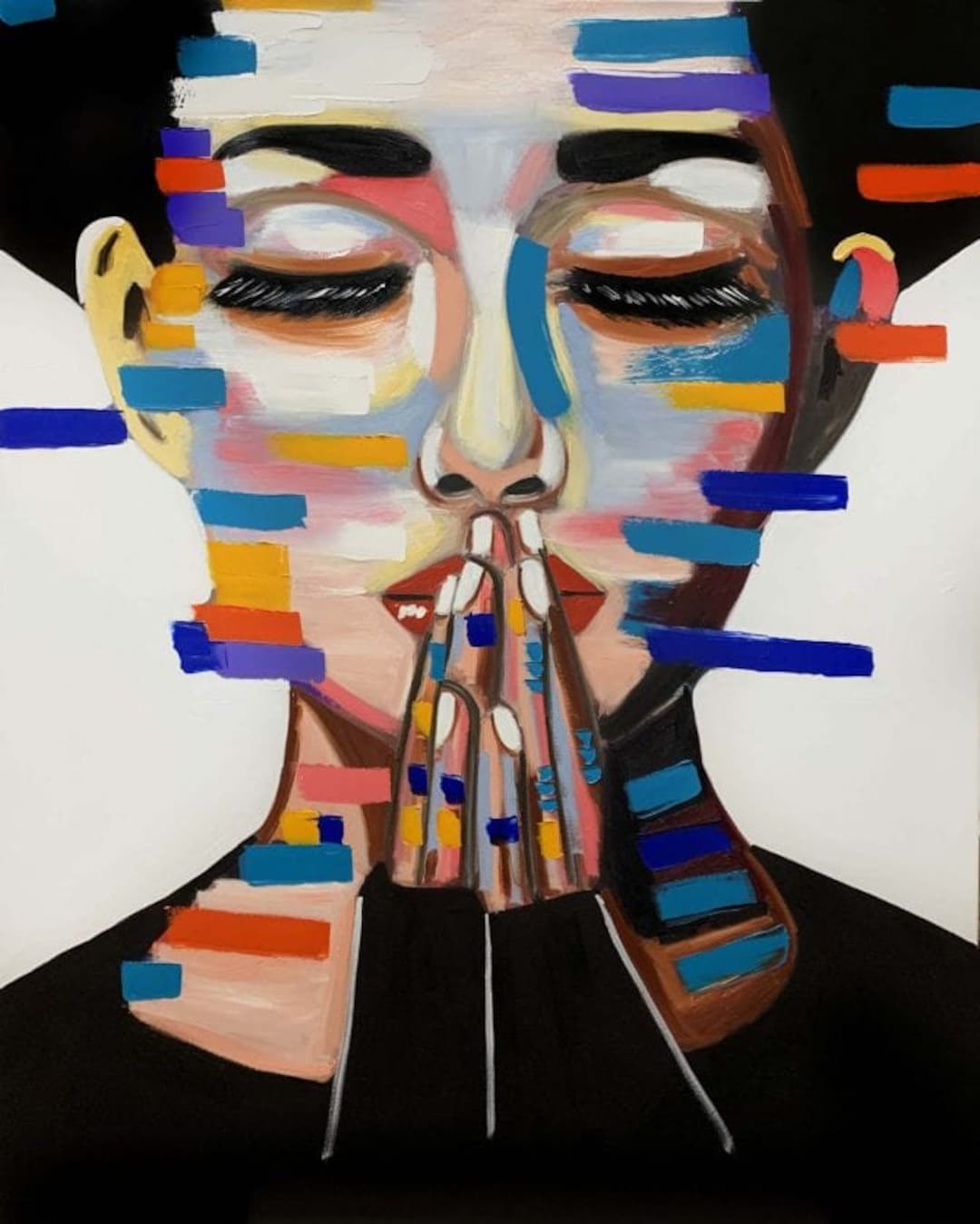 Abstract Woman Portrait: Colorful Pop Art Print on Canvas - Etsy