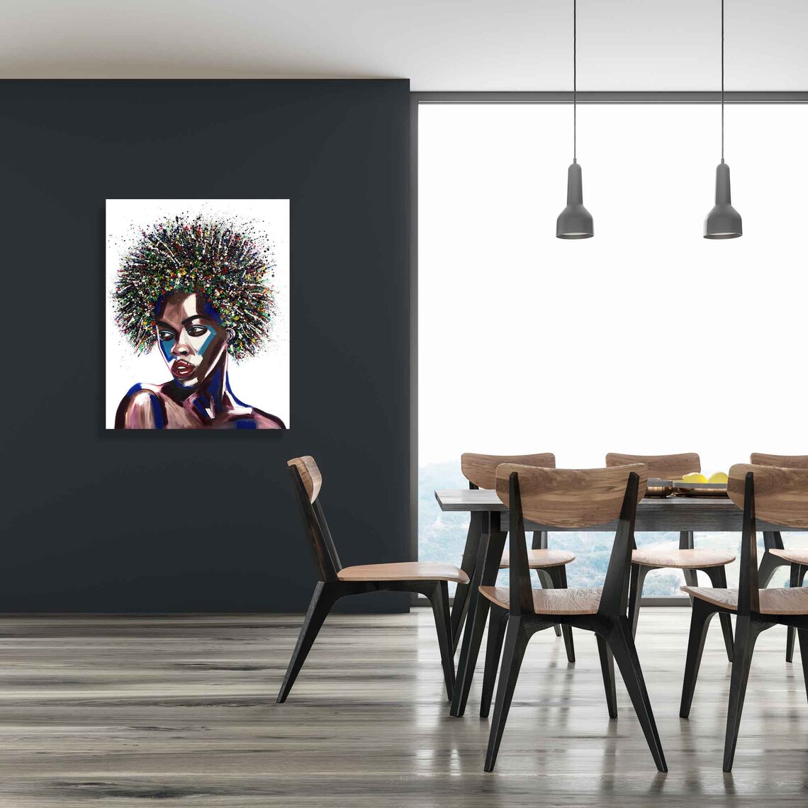 African American Art Canvas Print Black Woman Art Afro - Etsy
