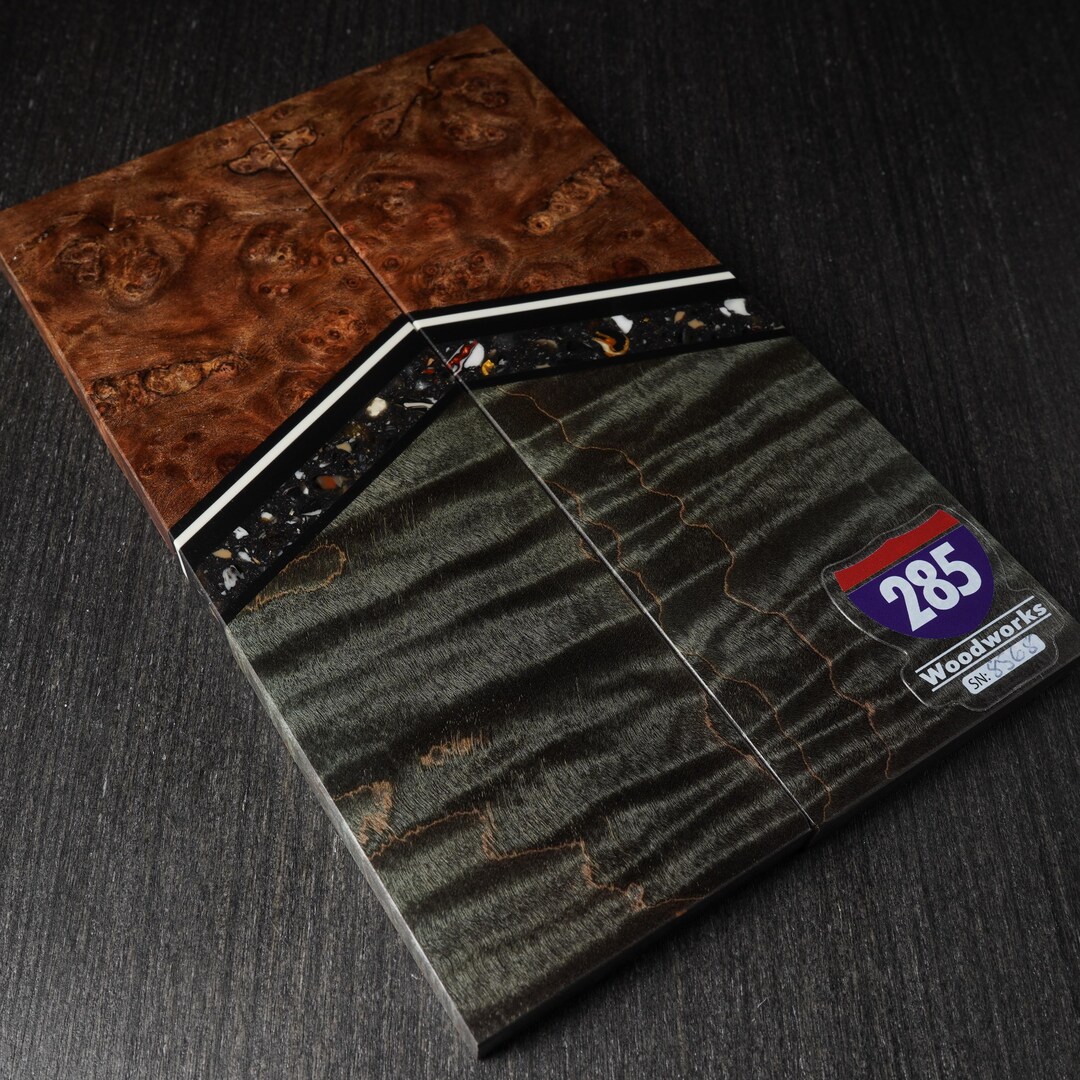 Chechen Burl & Curly Maple Segmented Knife Scales. 2 Piece Set. - Etsy