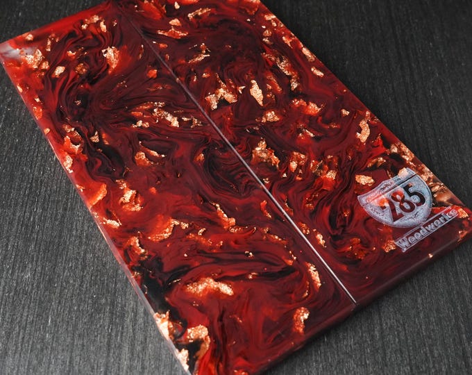 Cast Resin & Copper Leaf Knife Scales. 2 Piece Set. - Etsy