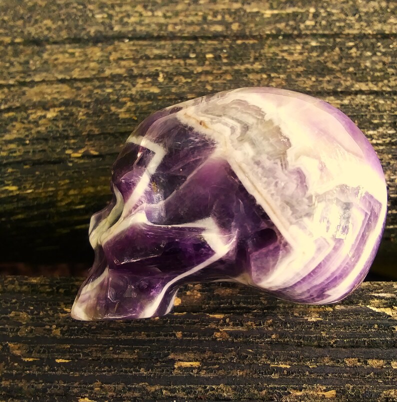 Purple Amethyst Chevron Jawless Skull - Etsy