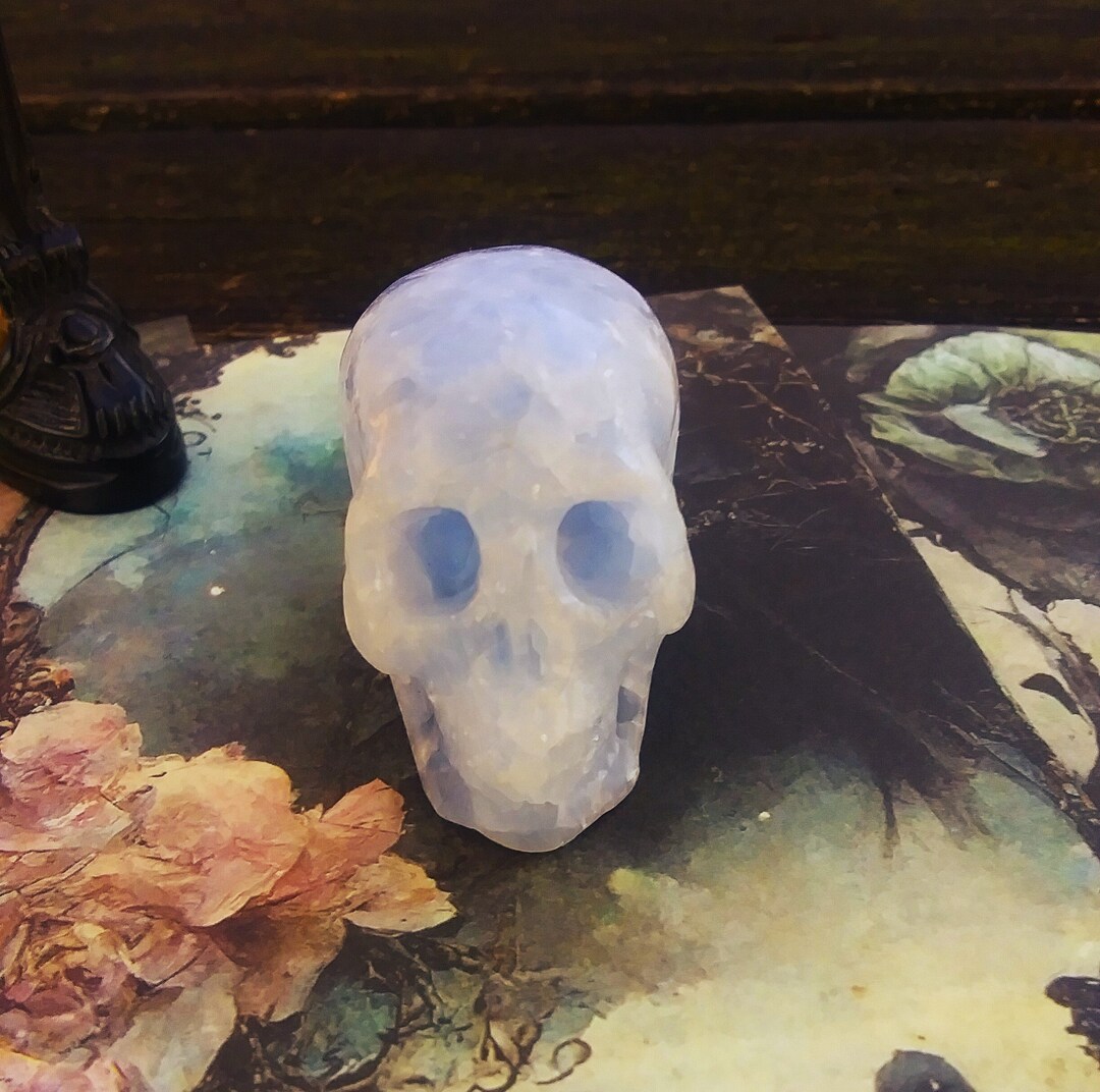 Light Blue Calcite Stone 2 Inch Skull - Etsy